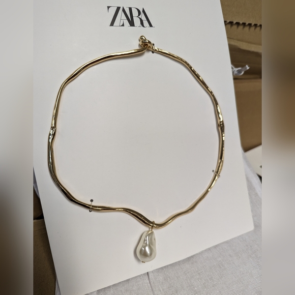 Zara | Jewelry | Zara New Pearl Choker Necklace Gold | Poshmark